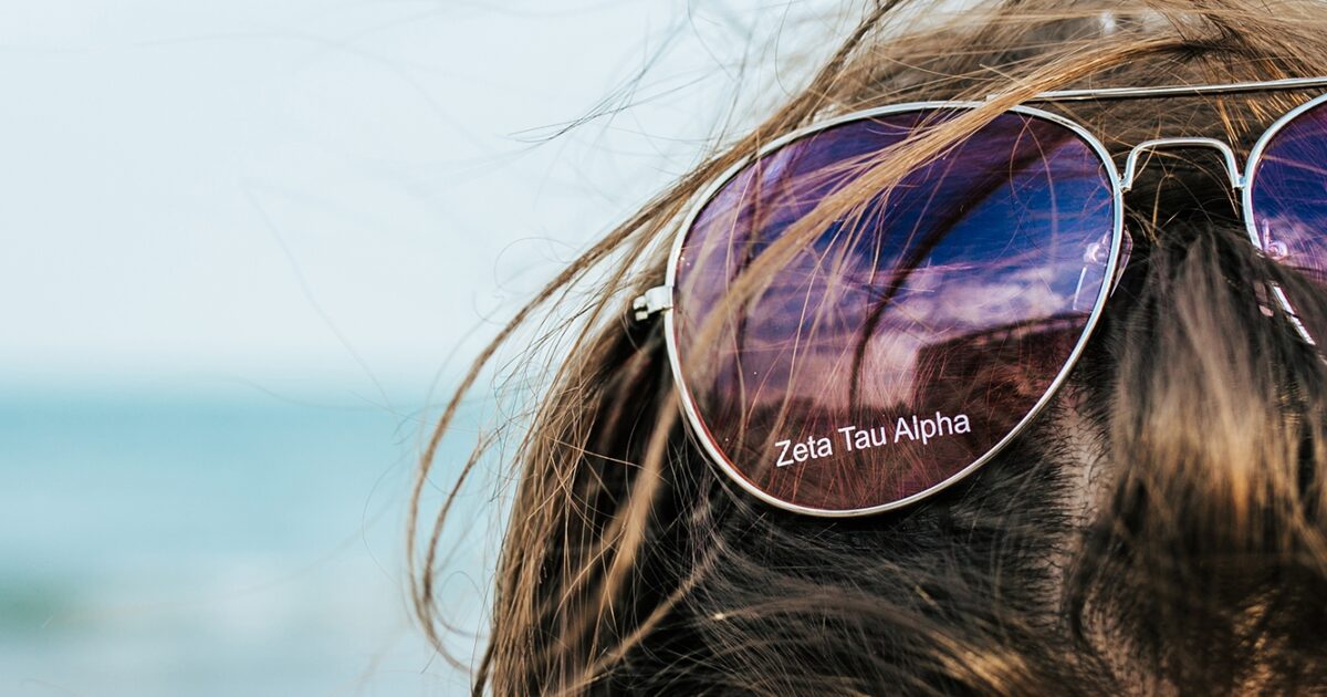 Zeta Tau Alpha Badge Pearl And Turquoise